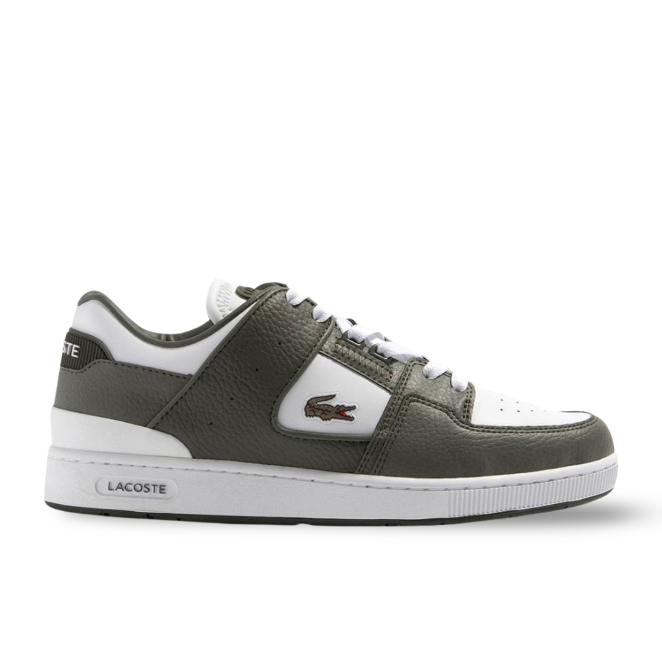 Lacoste Court Cage Trainers – White/Khaki – Level Shoes
